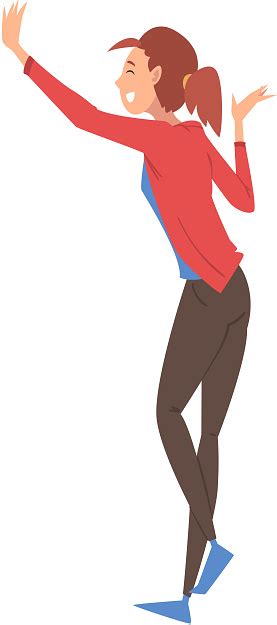 웃는 여자 제공 하이파이브 젊은 여자 인사말 파트너 또는 친구 벡터 일러스트 5명에 대한 스톡 벡터 아트 및 기타 이미지 5명 개념 긍정적인 감정 표현 Istock