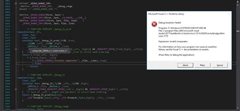 runtime view assertion failed on windows invalid comparator · issue 108 · skypjack entt · github