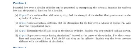 Solved Potential Flow Over A Circular Cylinder Can Be