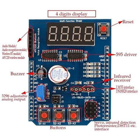 Jual Arduino Uno Shield Learning Training Trainer Kit Basic Module
