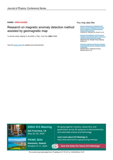 Pdf Research On Magnetic Anomaly Detection Method Assisted By Geomagnetic Map