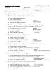 PS Solution Explained Pdf Introduction To Health Economics Tianxu Chen Due Monday September