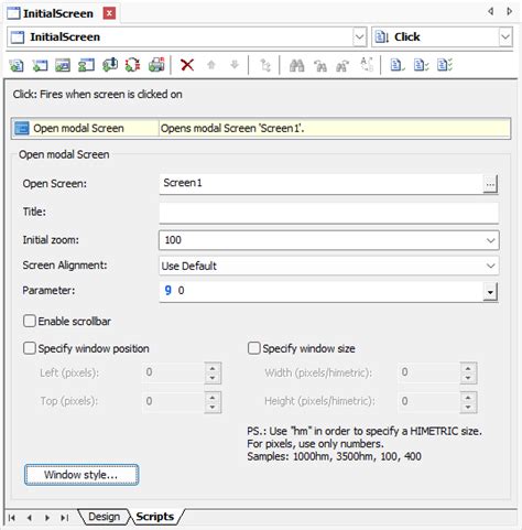 Introduction To Scripts Defining Scripts Picks Open Modal Screen