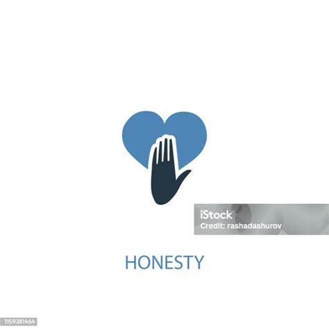 정직 개념 2 컬러 아이콘 간단한 파란색 요소 그림입니다 정직 개념 기호 디자인입니다 웹 및 모바일 Uiux에 사용할 수 있습니다 개념에 대한 스톡 벡터 아트 및 기타