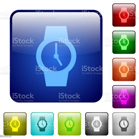 Watch Color Square Buttons Stock Illustration Download Image Now Bracelet Chronograph