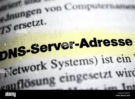 DNS Server Address Stock Photo Alamy