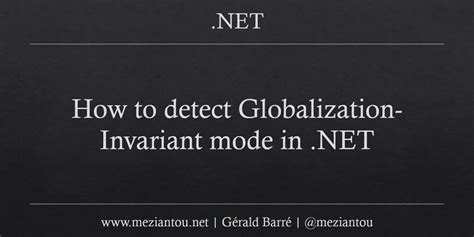 How To Detect Globalization Invariant Mode In Net Meziantous Blog