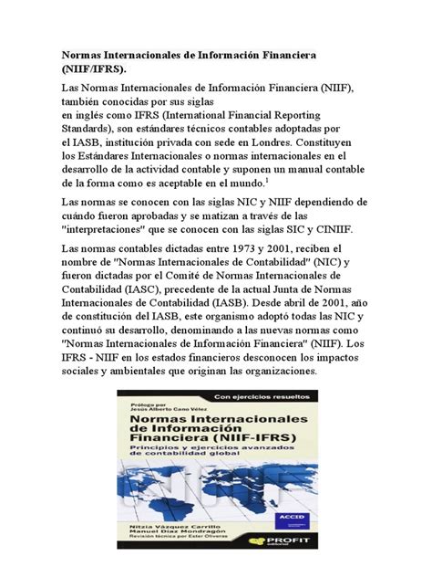 Normas Internacionales De Información Financiera Niif Ifrs Pdf