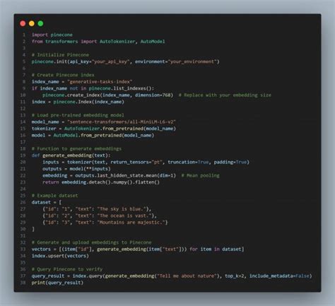 How Can You Create Embeddings For A Dataset Using Pinecone For Generative Tasks Edureka Community