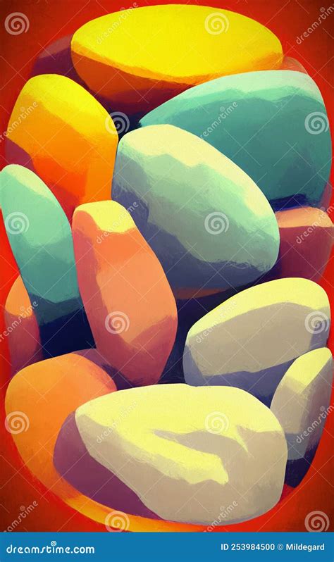 Colorful Pebbles Abstract Digital Art Stock Illustration Illustration Of Life Shiny