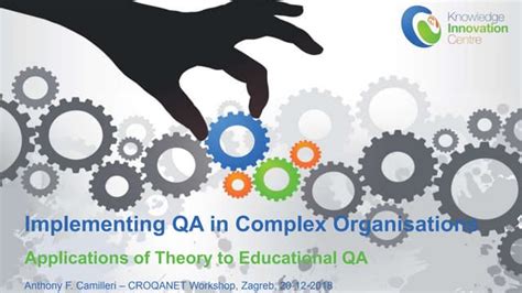Implementing Qa In Complex Organisations Applications Of Theory To