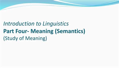 semantics introduction ppt