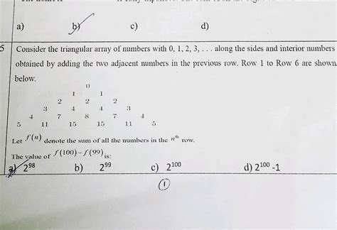 Consider The Triangular Array Of Numbers With 0 1 2 3 Along The Sides