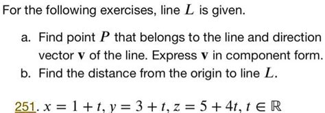 solved for the following exercises line l is given find point p that