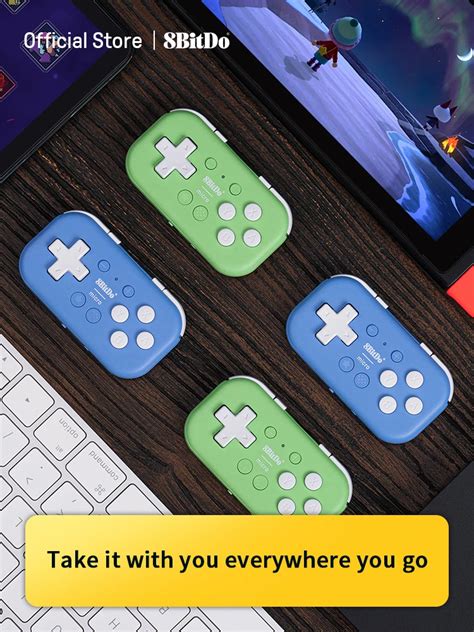 8bitdo 마이크로 블루투스 컨트롤러 스위치 안드로이드 라즈베리 파이용 포켓 사이즈 미니 게임패드 지지대 키보드 모드