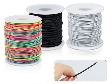 Fiveizero 2 Rolls Black Elastic Bracelet String Total 330 Feet 1mm 1 2mm 1 5mm