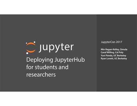 Jupyterhub Tutorial At Jupytercon Pdf