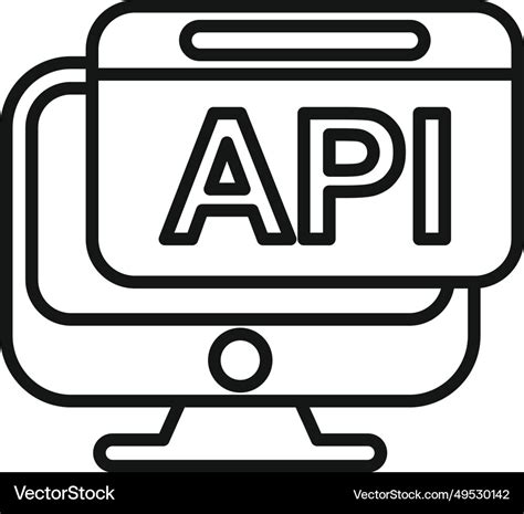 Api Monitor Icon Outline Code Gear Hosting Vector Image