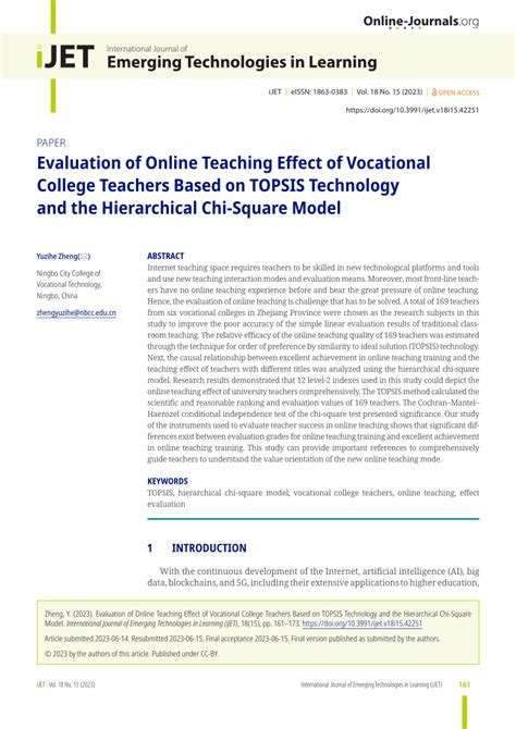 Pdf Evaluation Of Online Teaching Effect Of Vocational College