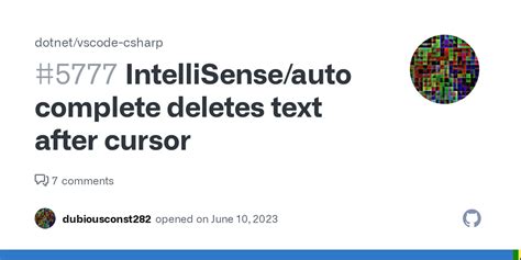 Intellisenseauto Complete Deletes Text After Cursor · Issue 5777 · Dotnetvscode Csharp · Github