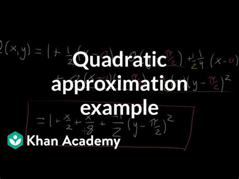 Quadratic Approximation Example Video Khan Academy
