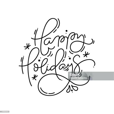 해피 홀리데이 서예 손으로 쓴 모노 라인 크리스마스 텍스트입니다 인사말 카드 포스터 현대 겨울 시즌 엽서 브로셔 벽 예술 디자인용 크리스마스 휴일 레터링 즐거운 연말연시