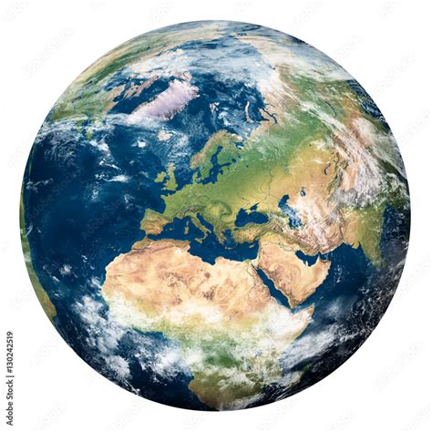 Poster Planet Earth With Clouds Europe And Part Of Asia And Africa