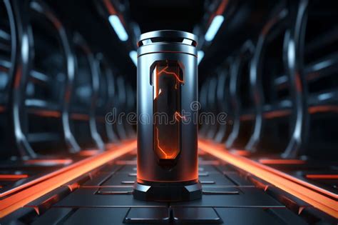 3d Quick Charge Battery Meets Futuristic Tech Backdrop In Stunning 3d Render Stock Illustration