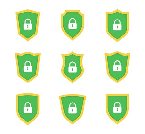 Premium Vector Security Shield Icons Set Security Screens Logos With Checkbox And Lock Shield