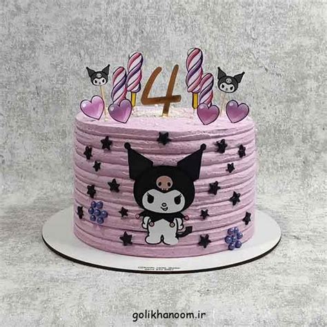 عکس کیک ملودی 50 کیک تولد دخترانه کیوت صورتی و بنفش رنگ کرومی و ملودی گلی خانوم
