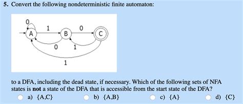 Solved 5 Convert The Following Nondeterministic Finite