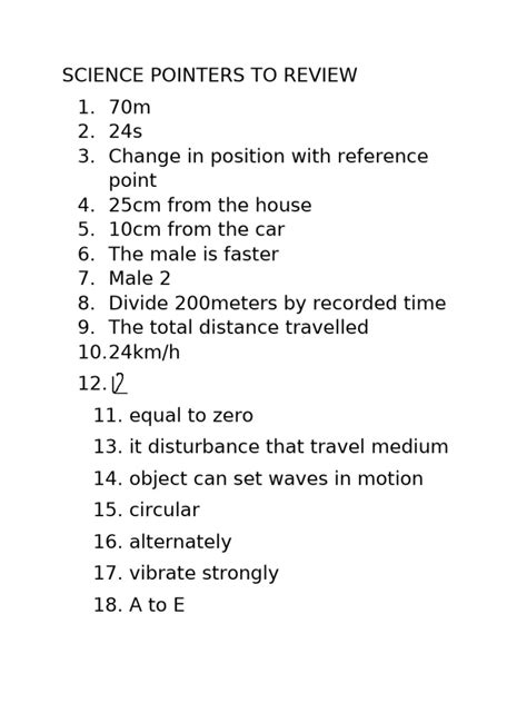 Science Pointers To Review Pdf