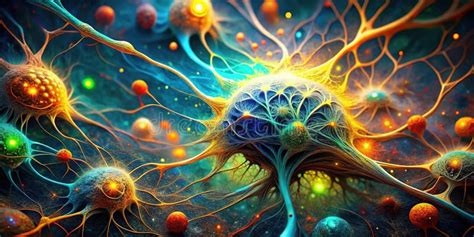 A Glowing Vibrant Abstract Representation Of The Human Brains Neural Network A Psychedelic