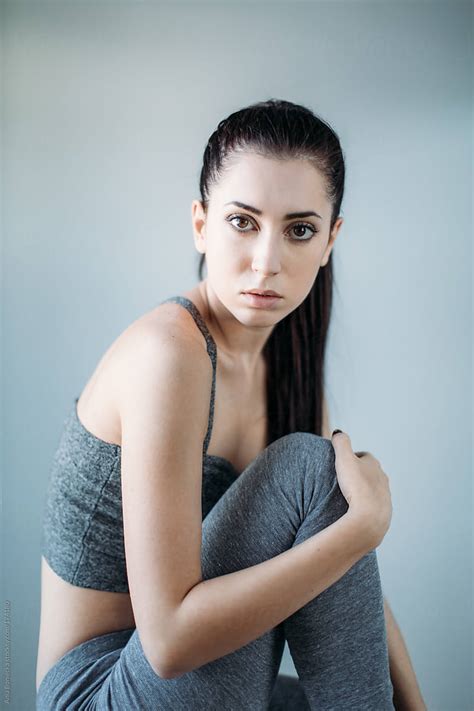 Studio Portrait Of A Beatiful Girl With Long Hair By Stocksy