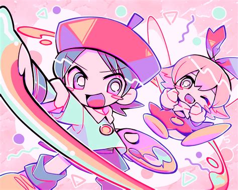 Adeleine And Ribbon Kirby And More Drawn By Porta Danbooru