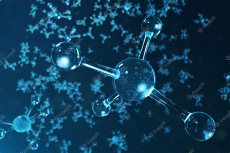 3d 그림 분자 구조입니다 원자와 분자와 과학적 의료 배경입니다 배너 전단지 템플릿 텍스트에 대한 과학적 배경 분자는 원자 화학 원소로 구성됩니다 프리미엄 사진