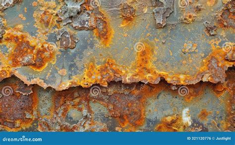 Flaking Framework Closeup Of A Rusty Metal Bar Shows Flakes Of Rust Cascading Down The Sides