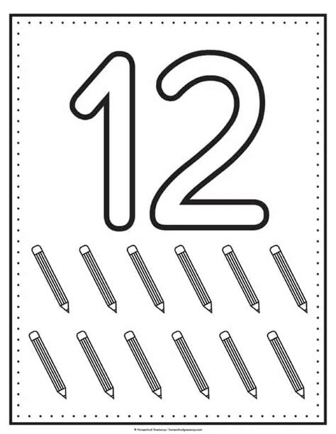 Number 12 Coloring Pages 12 Number Images Browse 102062 Stock