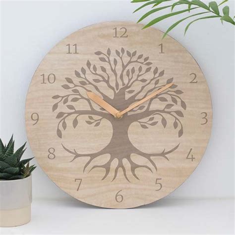 Celtic Tree Of Life Wood Effect Wall Clock Welsh Gifts With Heart Spend For Off