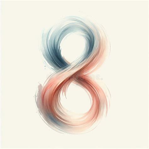 Dynamic Brushstroke Number Eight Stock Illustration Illustration Of