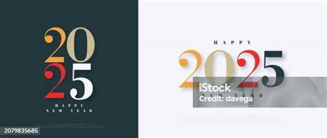 새해 복 많이 받으세요 2025 디자인 컬러풀한 클래식 디자인을 테마로 달력 배너 및 템플릿 또는 포스터 디자인을 위한 프리미엄 디자인 12월 31일에 대한 스톡 벡터 아트