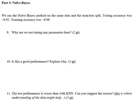 solved we ran the naïve bayes method on the same data and