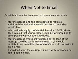 Effective Email Communications PPT