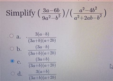solved simplify 3a 6b 9a 2 b 2 a 2 4b 2 a 2 2ab b 2 a