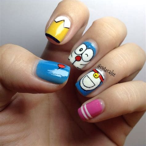 Doraemon Nails Nail Art Designs Diy Nail Art Nail Art Designs