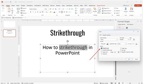 How To Draw A Line Through A Word In Powerpoint