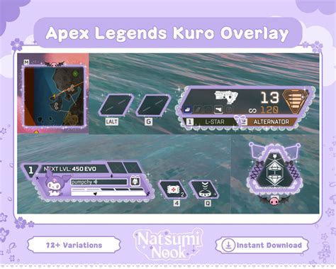 Kurochan Purple Lace Apex Overlay Apex Legends Overlay Stream Apex Legends Custom Health Bar