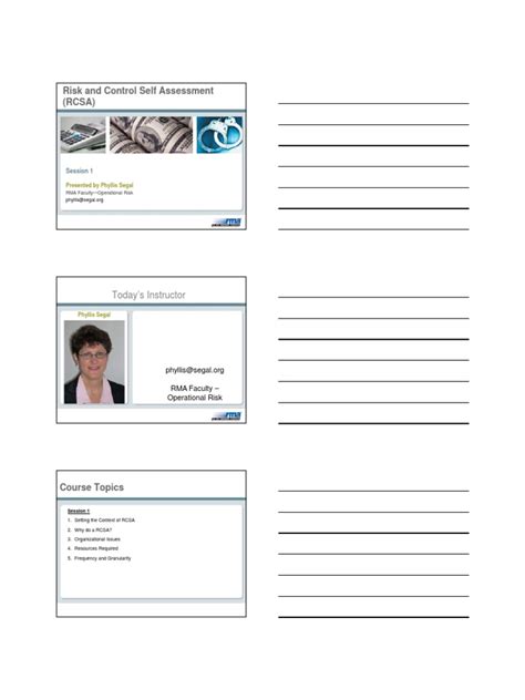 Rcsa Session 1 Revised Final Pdf Pdf Operational Risk Risk Management