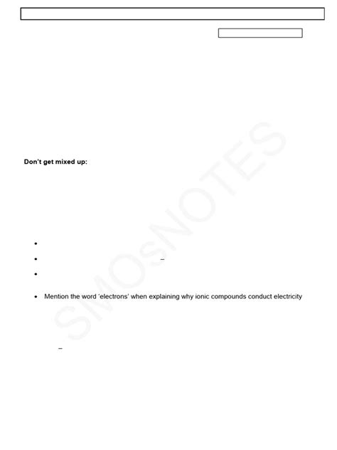 Igcse Bonding Revision Questions Pdf Ionic Bonding Chemical Bond