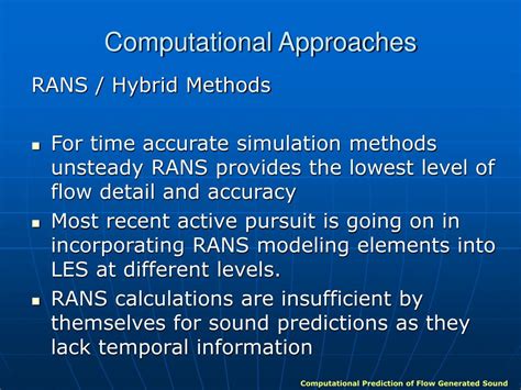 Ppt Computational Prediction Of Flow Generated Sound Powerpoint Presentation Id1043554